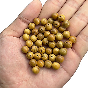 CarpenterC 200pcs 8mm Gorgeous Natural Round Polished Rosewood Loose Beads for Jewelry Making DIY Handmade Crafts