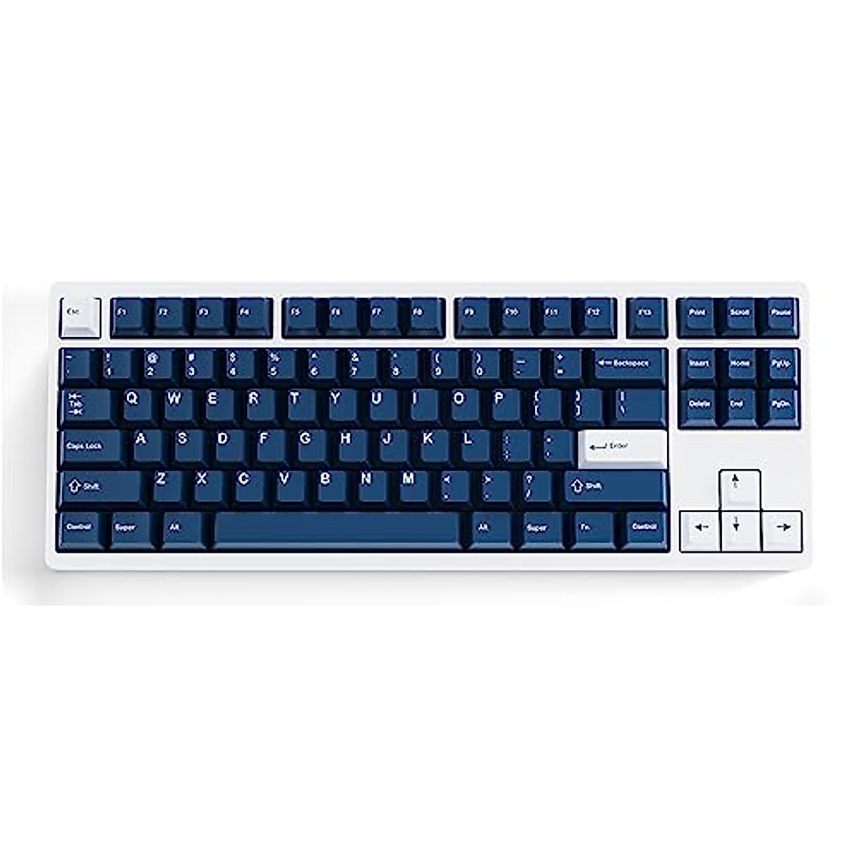 kfaPBT White on Navy Keycap Set for Mechanical Keyboard, 152 Keys Set Custom Keycap Set, Cherry Profile, Compatiable with 100%, 75%, 65%, 60% Keyboards