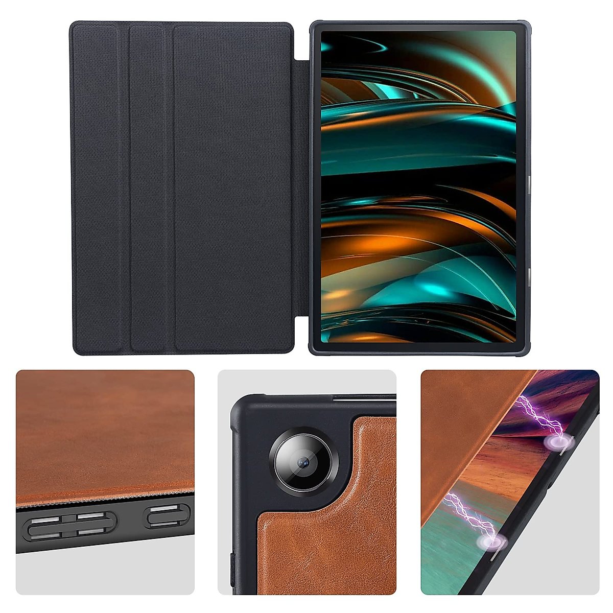 CoBak Case for Samsung Galaxy Tab A8 10.5 Inch 2022, Multi-Viewing Angles, All New PU Leather Smart Cover with Auto Sleep Wake Feature for Samsung Galaxy Tab A8 Tablet,Daffodil Yellow