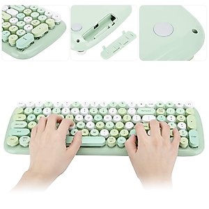 Wireless Bluetooth Keyboard, Universal Portable Multi?Device Keyboard for Bluetooth 5.1 Wireless Keyboard for Laptop Mobile Phone Tablet(Green)