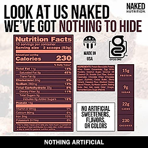 Naked Brownie - High Protein Brownie Mix, No Artificial Sweeteners, 15g Protein, Only 9g Sugar, Gluten Free, Non-GMO, No Soy - 1.2 LB