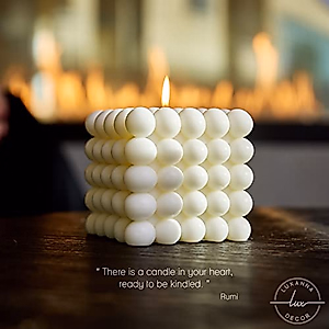 LUXANNA Large Decorative Scented Bubble Candle (White) - Handmade Aesthetic Candle for Home Decor - Minimalist & Cute Soy Wax Scented Candles Ideal Gift for Mother's Day, Birthday, Wedding, etc.