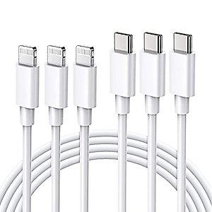 Nikolable USB C to Lightning Cable MFi Certified, 3Pack 6FT iPhone 14 Fast Charging Cable Cord, Type C to iPhone Charger Cord for iPhone 14 13 Pro Max 12 Mini 11 XS X 8 Plus iPad AirPods Pro, White