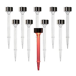 Grand Patio Solar Landscape Lights Transparent Decorative Waterproof, 10 Pack Solar Powered Pathway Lights, Weather-Resistant Outdoor Lighting for Yard, Garden, Pool, Rose Red