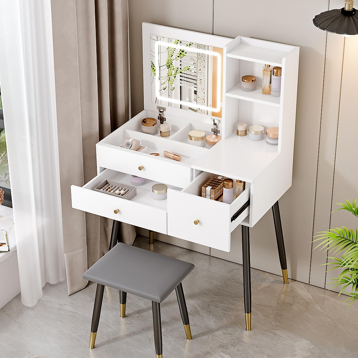 White Vanity Set with