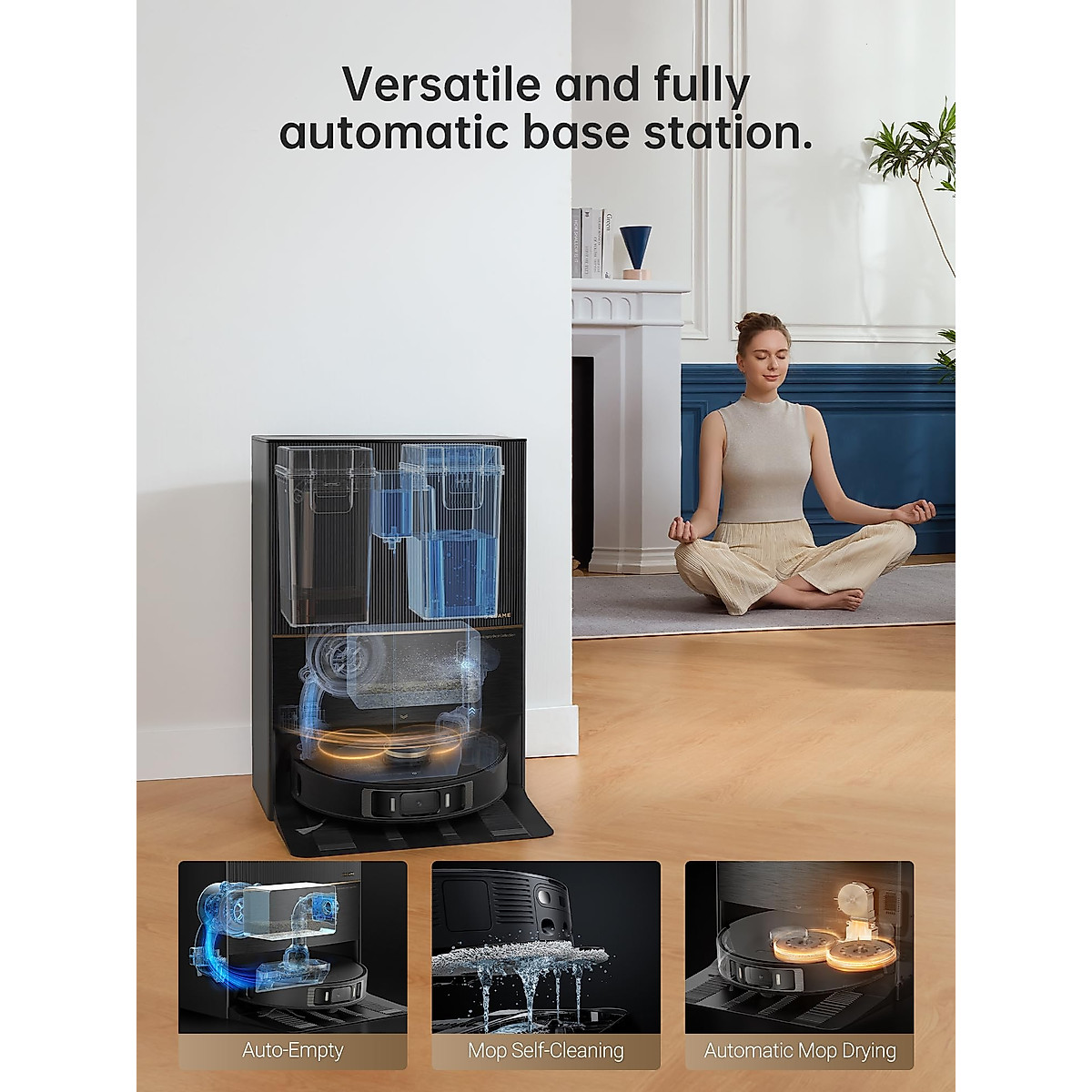 dreame L20 Ultra Robot Vacuum and Mop with Mop-Extend, Auto Mop Removal & Raising, Washing and Drying, 7000Pa Suction, Self-Emptying, Self-Refilling, AI Obstacle Avoidance