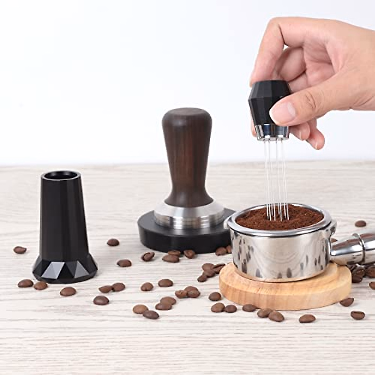 WDT Espresso Tools,Espresso Coffee Stirrer, 8x 0.6mm 304 Stainless Steel Needles Installed with 4 Extra needles for Espresso Stirrer Replacement