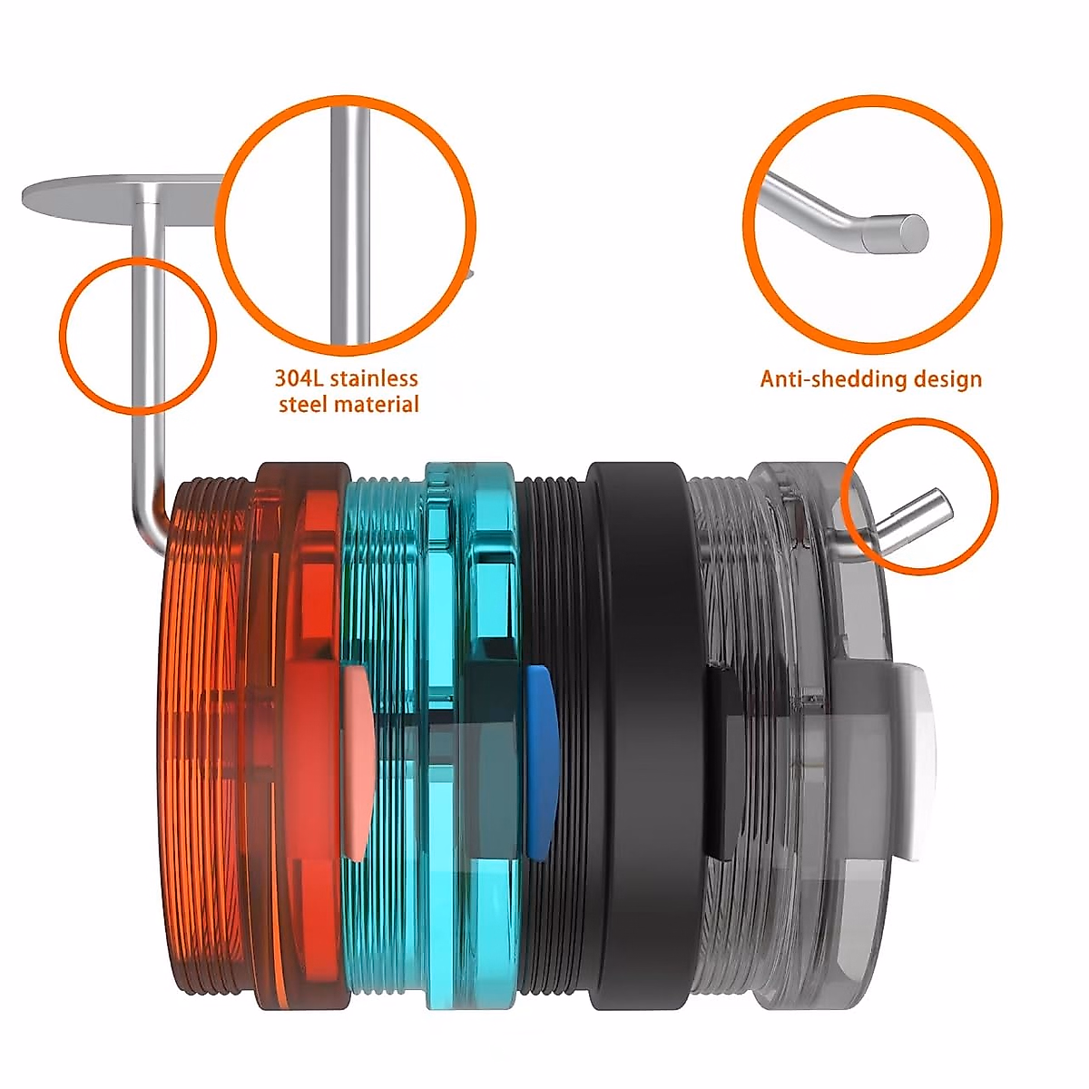 Yingbao Simple Tumbler Lid Organizer, 2 Pack Kitchen Organizer and Storage Sticky Wall Mount Lid Rack Stan Tumbler Lid Storage Hook Holds Multiple Lids, Space Saving Yeti Lid Organizer