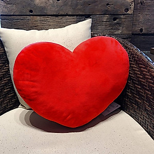 sunyou Cute Plush Red Heart Pillow Cushion Toy Throw Pillows Gift for Kid Friends/Children/Girl/Valentine's Day Fit for Living Room/Bed Room/Dining Room/Office and Sofa/Cars/Chairs (Heart)