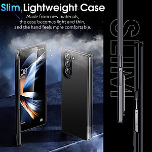 for Samsung Galaxy Z Fold 5 Case, Ultra Slim Phone Case Lightweight Wear-Resistant PC Material Hard Galaxy Z Fold 5 5G Flip Cover for Samsung Galaxy Z Fold 5 5G Protective Shell (Black)