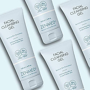 ZENMED Gentle Facial Cleanser 6 oz for Women and Men - All-in-One Cleanser Face Wash | Hydrating Cleanser & Gel Cleanser for Sensitive Skin | Natural, Organic Facial Wash - USA Made
