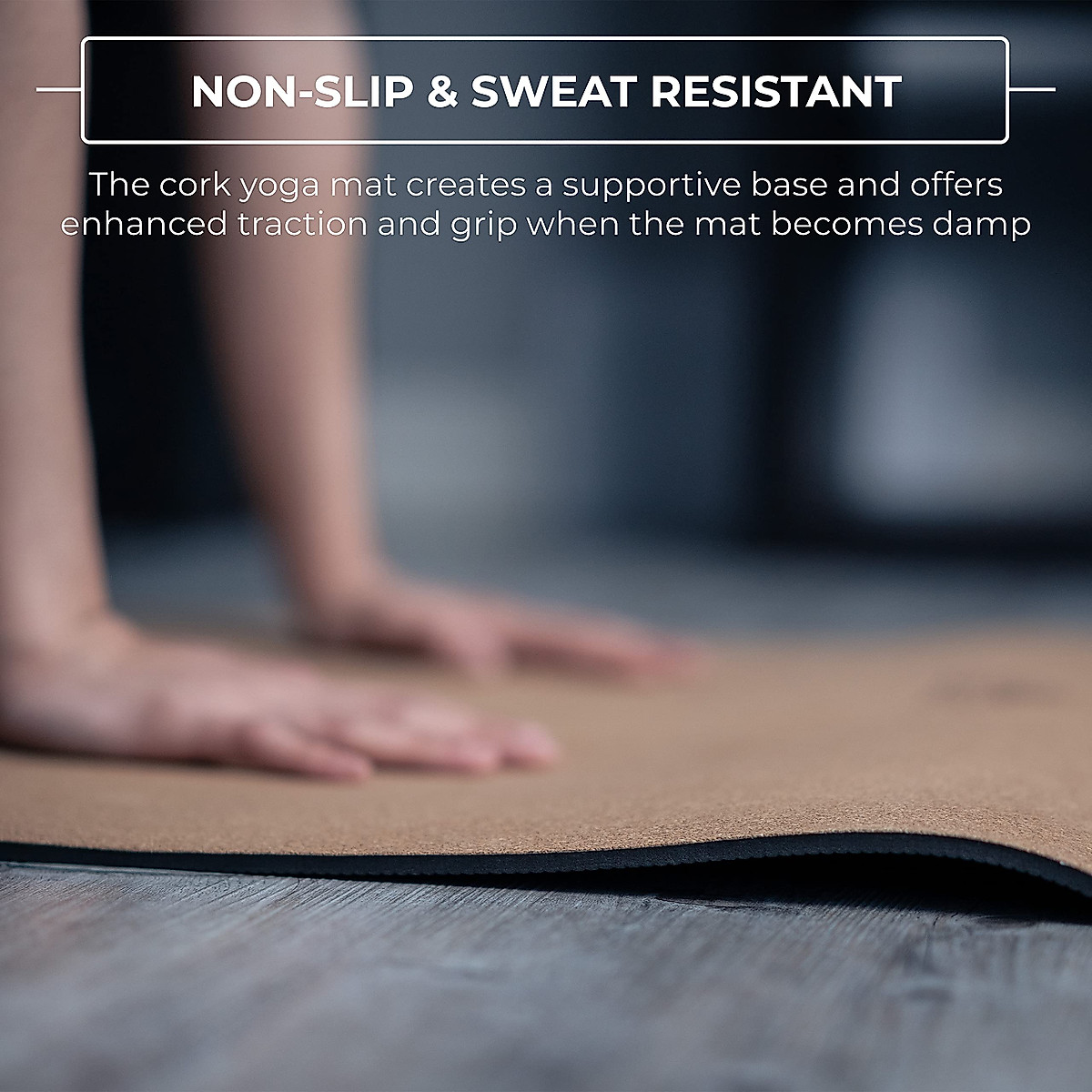 Mount Adams Cork Yoga Mat, 72" Long by 26" Wide, 6mm Thick Yoga Mat, Natural Hot Yoga Mat for Fitness or Pilates, Non Slip Exercise Mat for Workout or Stretching