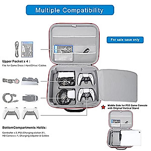 RLSOCO Hard Carrying Case for PlayStation 5 Digital Edition and Disc Version / PS5 Game Console
