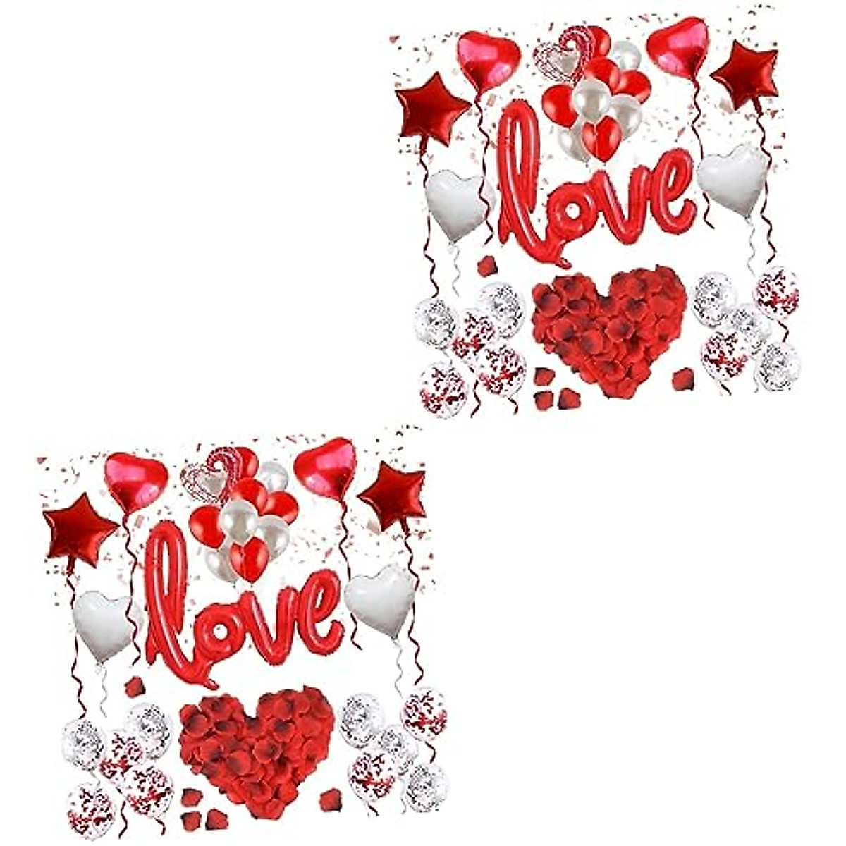 Abaodam 2 Sets valentine's day decoration garland decor foil balloons heart decor Proposal Rose Petals propose balloons romantic ballon emulsion balloon party decoration balloons wedding