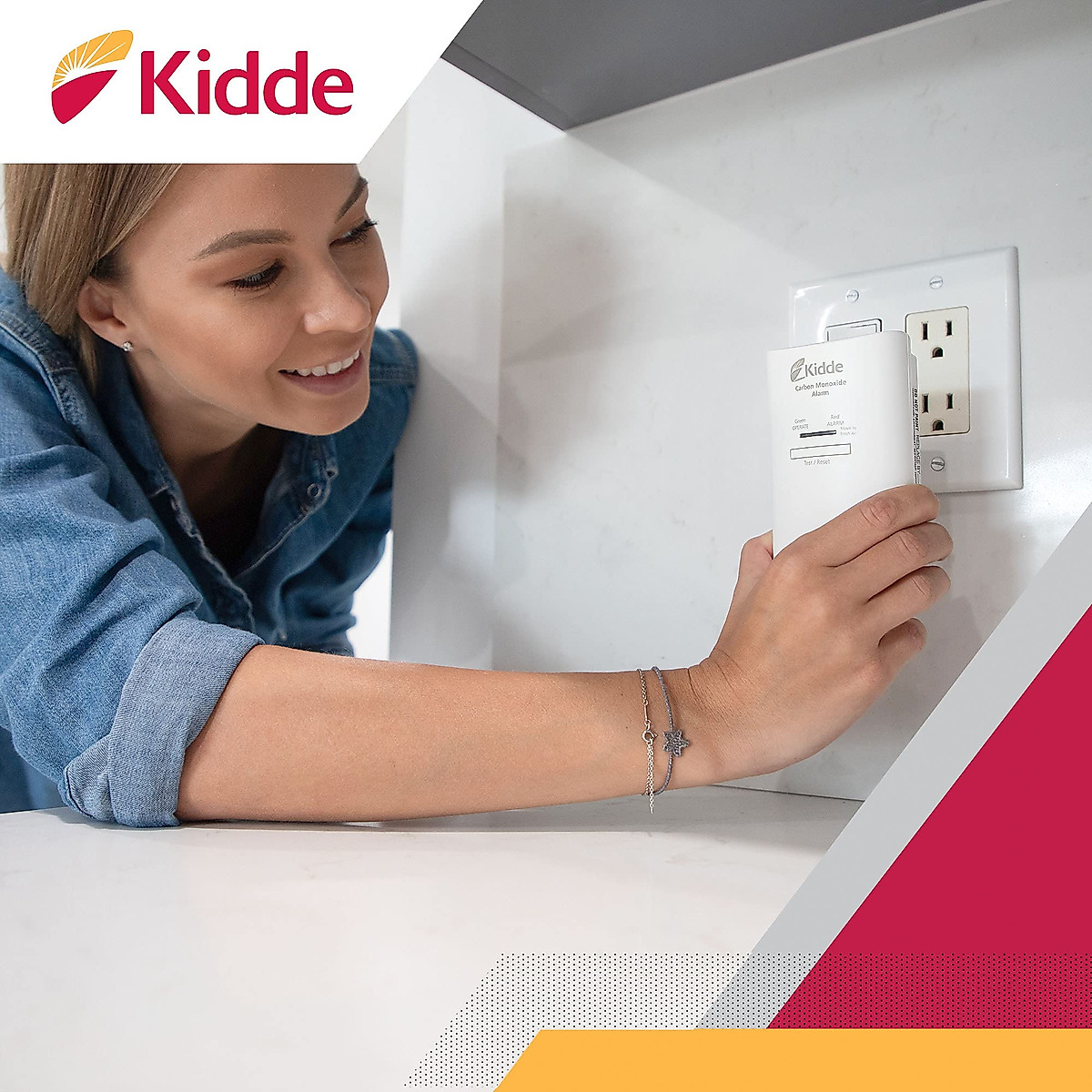 Kidde Carbon Monoxide Detector, AC Plug-In with Battery Backup, CO Alarm with Replacement Alert