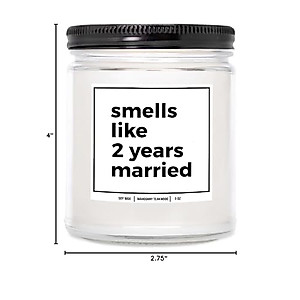 YouNique Designs 2 Year Anniversary Candle - 2nd Wedding Anniversary for Her, Him - 2nd Wedding Anniversary Candle for Wife, Husband - Two Year Anniversary Ideas (Mahogany Teakwood)