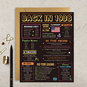 Ulbeelol Big Birthday Card, Back in 1938 Card, Oversize 86th Bday Card for Aunt, Classic 86th B-day Card for Parents Mom Dad Grandma Grandpa...