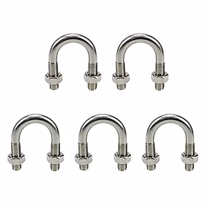 Sscon U-Bolts M10x27 304 Stainless Steel U-Bolt Fastener for 27mm Pipe Dia 5 PCS
