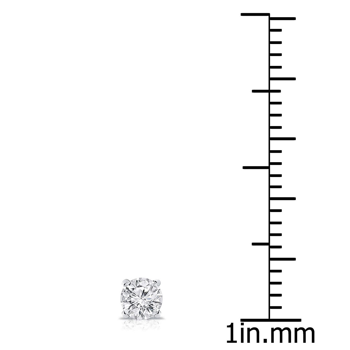 1/5 Carat Lab Grown Diamond Round Stud Earrings in 14k White Gold (G-H, SI2-I1, cttw) 4-Prong Basket Screw Back by Diamond Wish