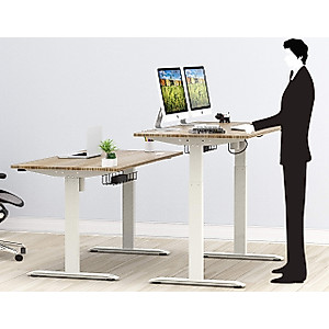 SHW Memory Preset Electric Height Adjustable Standing Desk, 48 x 24 Inches, Maple