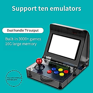 Rocker Arcade Game Console 360 Degrees 4.3inch Colorful Screen Rechargeable Compact Interesting Interactive 3D Game Station Joystick Arcade Device with Two Wired Controller