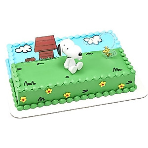 DecoSet® Peanuts® Snoopy® and Woodstock® Cake Topper, 3-Piece Cake Decoration | For Birthday, Parties, Celebration