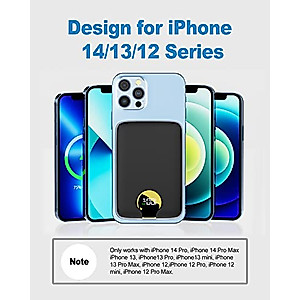 Mag-Safe Battery Pack for Apple,10000mAh Mag-Safe Power Bank,Mag-Safe Portable Charger,Magnetic Power Bank for iPhone,Magnetic Portable Charger Compatible for iPhone 14/13/12 Mini/Pro/Pro Max Black