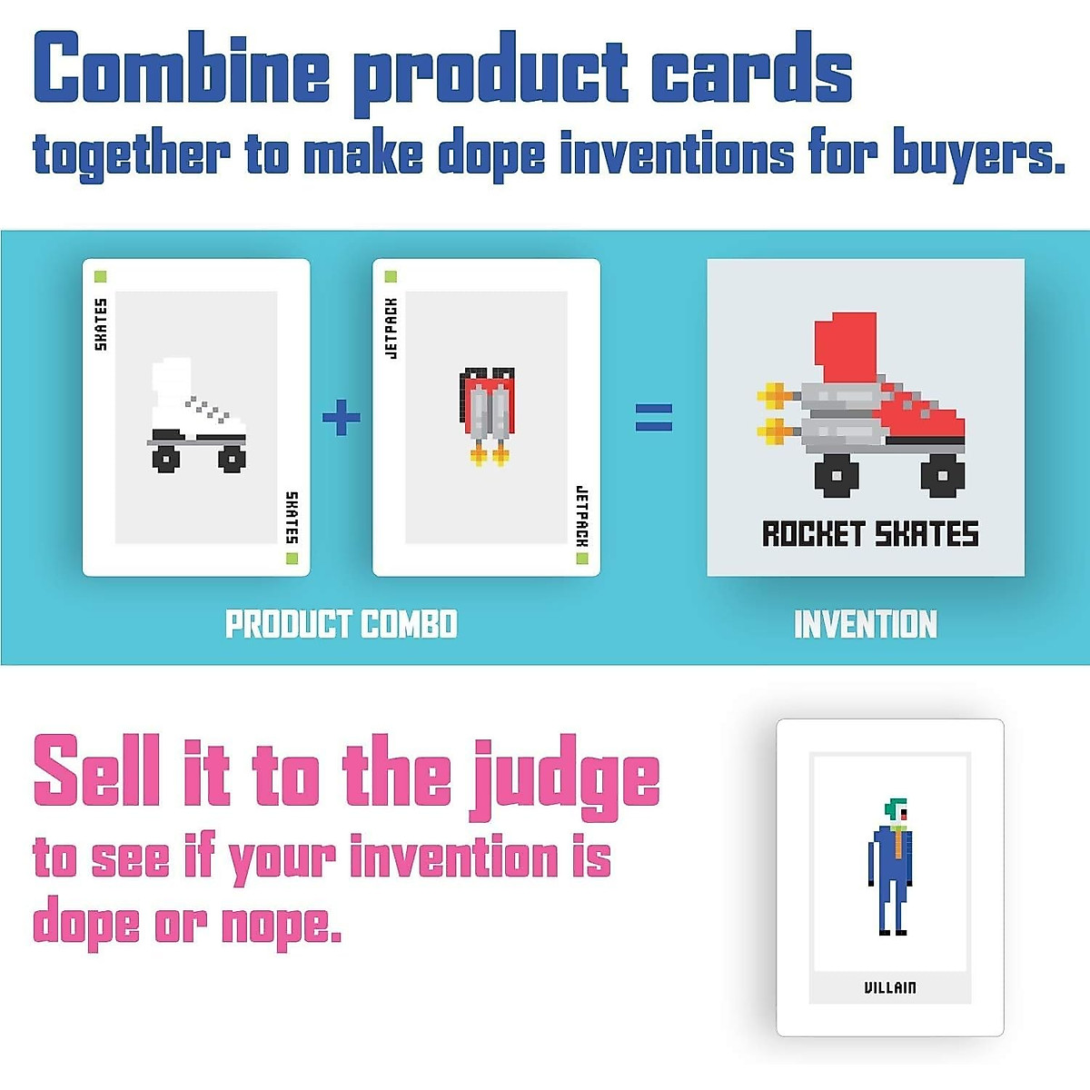 Wilder Games Dope or Nope - Family Friendly Party Game - Create Dope Products by Combining Everyday Items Into Hilarious Combinations , Blue