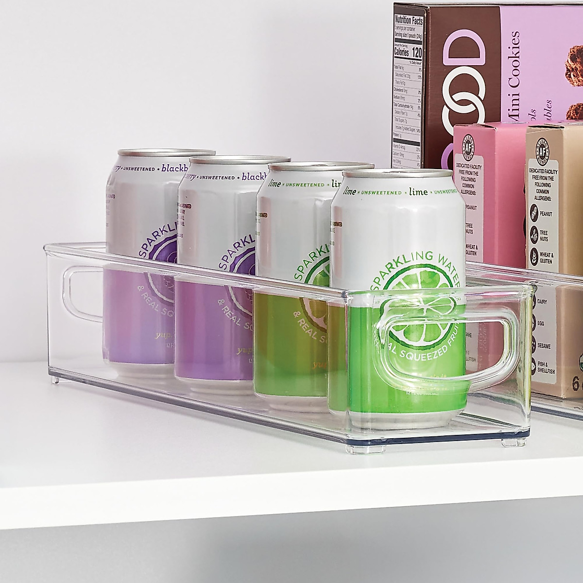 iDesign Fridge Plastic Storage Organizer Bin with Handles, Clear Container for Food, Drinks, Produce, Pantry Organization, 16" x 4" x 3", Clear