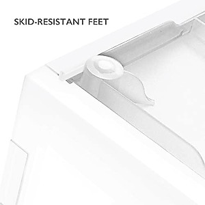 Ginsey Home Solutions Home+Solutions Plastic and Bamboo White Medium Crystal Bin - Multipurpose Storage Container (81521)