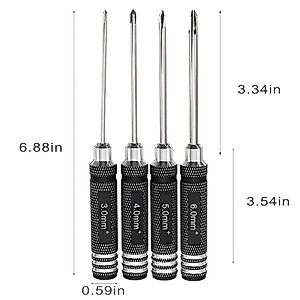 Drone Tool kit - 4Pcs Phillips Screwdriver Steel Tool Set 3.0/4.0/5.0/6.0mm Mini Hand Tools for RC Model Helicopter Boat Cars