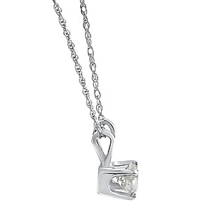 1/3 Ct Diamond Solitaire Pendant Necklace in 14k White Or Yellow Gold