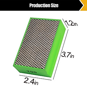 BOSHCRAFT Diamond Hand Polishing Pads, Sanding Block Foam Backing for Tile Marble Glass Stone Granite Ceramics Polishing 50/100/200/400 Grit Wet or Dry Diamond Sanding Pads 4Pack