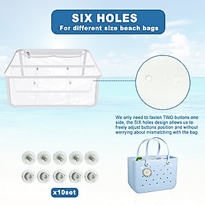 SYTRANREIN Bogg Bag Organizer&Charm Accessories, Waterproof Clear Beach Storage Bag Insert Divider,Compatible with for Bogg Bag XL (White)