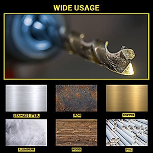 XLCMSY Cobalt Drill Bit Set, M35 HSS Straight Shank Twist Drill Heat Resistant Metal Drill Bits for Hard Metal, Stainless Steel, Hardened Steel, Cast Iron and Wood, 1/16"-1/4" (13 Pcs)