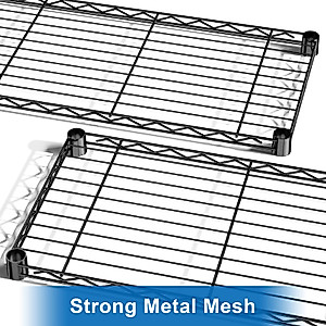 Auslar 3-Shelf Storage Wire Shelves Heavy Duty 3 Tiers Standing Shelving Units Adjustable Metal Organizer Wire Rack, Black