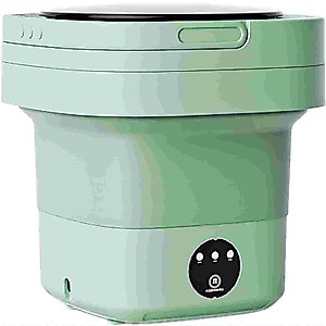 Portable Washing Machines, 8L Mini Washing Machine Foldable Washing Machine with 3 Modes, Travel Portable Washing Machine for Underwear, Sock, Baby Clothes, Camping, RV, Dorm, Apartment (Green)