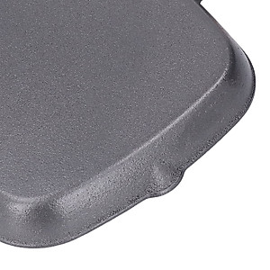 REUIQU Grill Pan, Square Cast Iron Grill Pan Steak Pan with Nonstick Surface, Sear Ridges and Wooden Handle, Multipurpose Prevents Stick Quadrate Steak Pan for Bacon Steak Onion