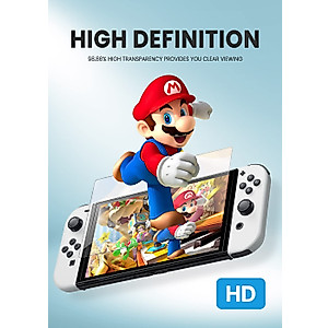Mumba [3-Pack Screen Protector for Nintendo Switch Oled, 9H Tempered Glass Film with Smooth, HD Clear, Easy-Install, Scratch and Crack Resistant