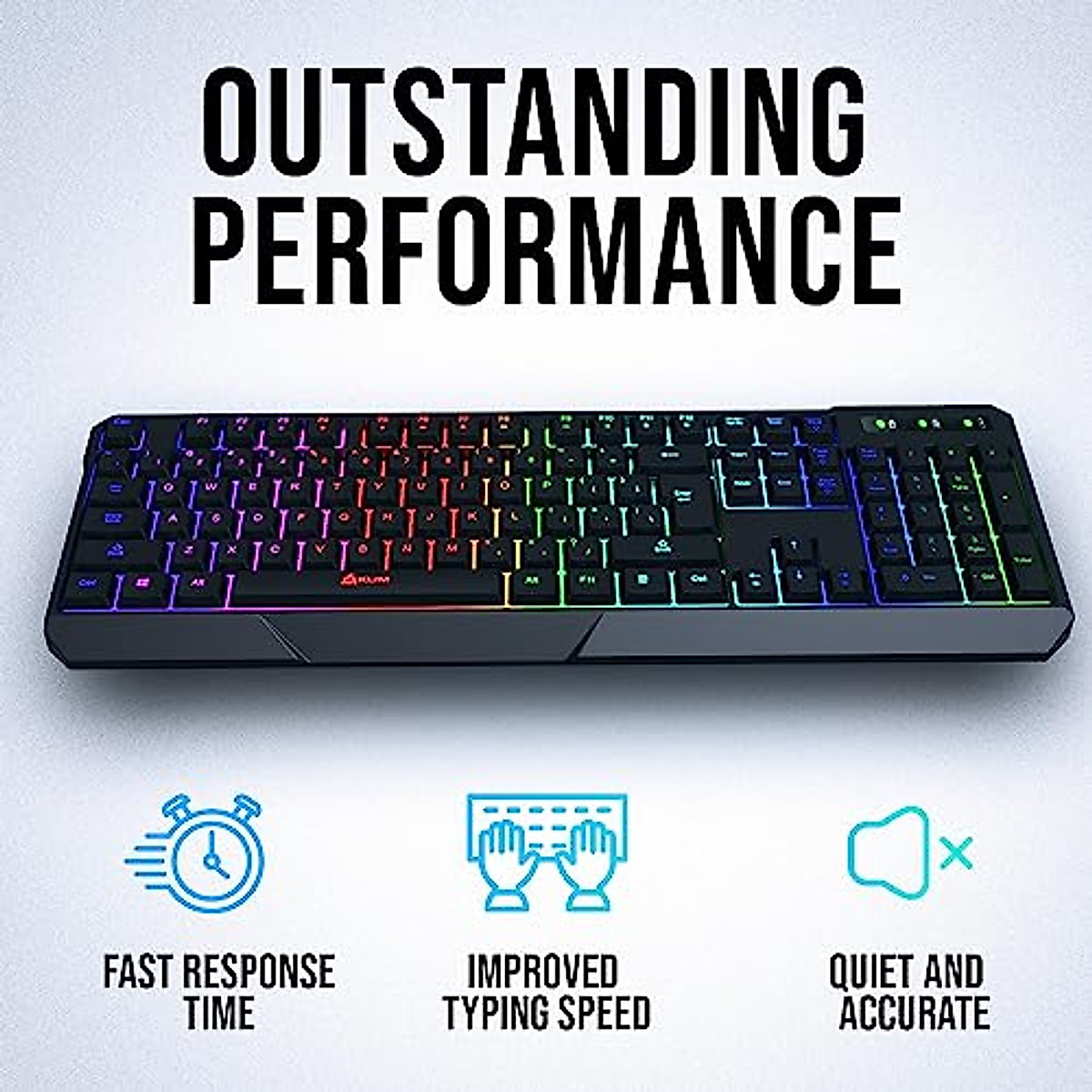 KLIM Chroma Wireless Gaming Keyboard RGB - New 2023 - Long-Lasting Rechargeable Battery - Quick & Quiet Typing - Water Resistant Backlit Wireless Keyboard - Teclado Gamer - PC PS5 PS4 Xbox One Mac