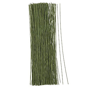 Juvale 300 Pieces Green 18 Gauge Floral Wire Stems for DIY Crafts, Artificial Flower Arrangements (16 in)