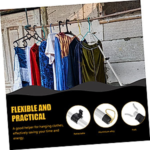 Alipis 3 pcs clothes rail white curtain rod clothing rack white Extendable Reach Pole garment rod Home Supplies Simple Pole for Clothes outdoor clothes fork grab handle hook Extender