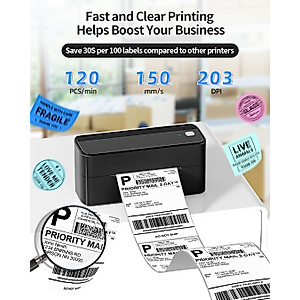 Phomemo Bluetooth Thermal Shipping Label Printer, Wireless 4x6 Shipping Label Printer for Shipping Packages, Support Android, iPhone and Windows, Widely Used for Amazon, Ebay, Shopify, USPS, FedEx