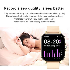 Fitness Tracker Smart Watch for Android iOS Phones,Smart-Watches Fit Watch for Man Women，Sleep Heart Rate Blood Oxygen Weather Breath Training IP68 Waterproof 8 Sports 1.69Inch (Rose Gold)