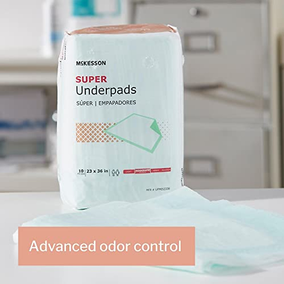 McKesson Super Underpads, Incontinence, Moderate Absorbency, 23 in x 36 in, 150 Count