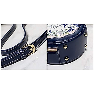 Nite closet Lolita Purses Crossbody for Women Small Handbag Cute Round Shoulder Bag (Navy)