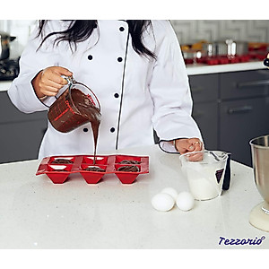 Tezzorio 6-Cavity Pyramid Silicone Baking Mold, BPA Free, Non-Stick Baking Molds/Cake Pans