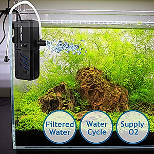 NO.17 Submersible Aquarium Internal Filter 6W, Adjustable Fish Tank Filter with 132 GPH Water Pump for 1-10 Gallon Fish Tank