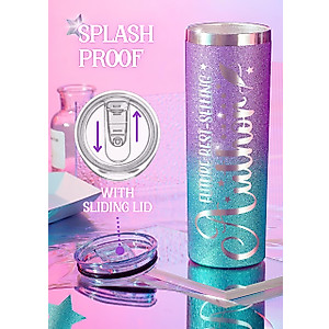 Onebttl Writer Gifts for Women - Future Author - 20oz/590ml Glitter Stainless Steel Insulated Tumbler with Straw - Graduation/Birthday/Christmas Gift for Writers, Novelist