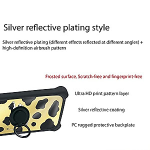 Aroepurt Case for Realme 7 PRO Case Compatible with Realme 7 PRO Phone Case Cover [with Tempered Glass Screen Protector][PC + TPU 2 in 1][Ring Support] [Golden Reflect Light] DJH-NN